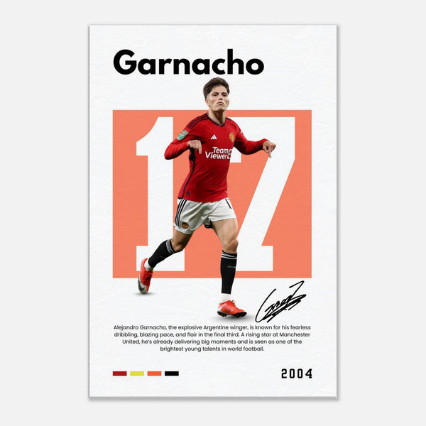 Alejandro Garnacho Wall Art – Manchester United Kit with Signature Pri ...