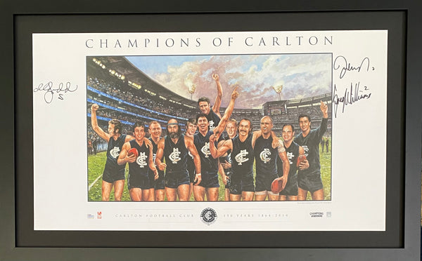 Champions of Carlton Fine Art Print Featuring 12 Legends, Personally S ...