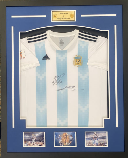 Diego Maradona and Lionel Messi Personally Signed Argentina Jersey ...