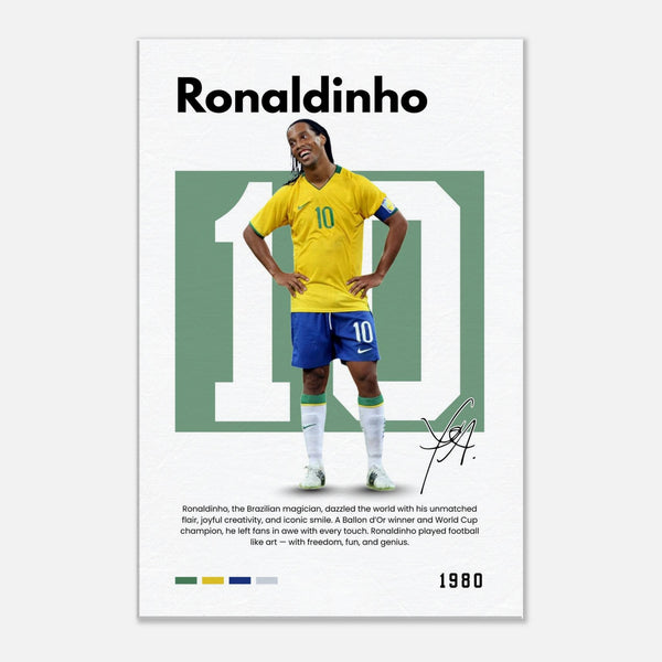 Ronaldinho Wall Art – Brazil Kit with Signature Print. Canvas Availabl ...