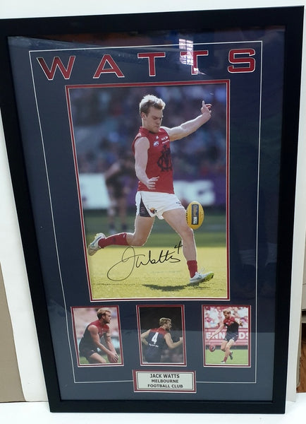 Jack Watts Melbourne Demons Tribute Frame, Personally Signed, Framed ...