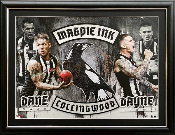 Collingwood "Magpie Ink" Personally Signed by Dane Swan and Dayne Beam ...