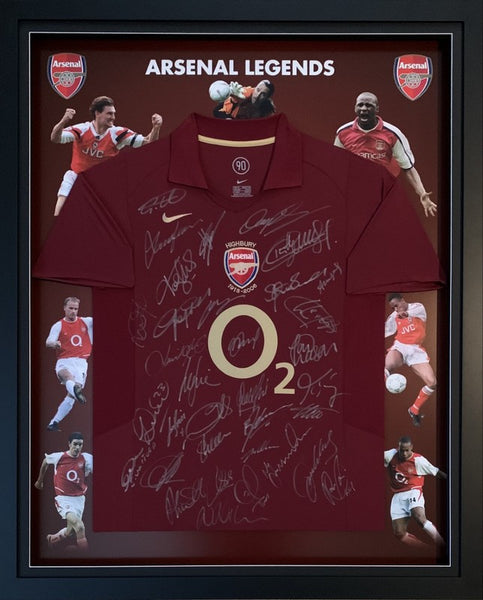 Arsenal "The Legends" Hand-Signed Jersey - Viera, Henry, Bergkamp, Dix ...