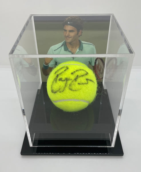Roger Federer Personally Signed Tennis Ball in Display Cube – Sports Online