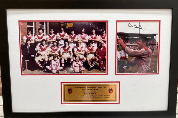 St George Dragons 1977 Premiers Personally Signed by Captain Steve Edg ...